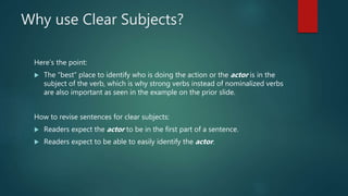 Clear subjects and passives | PPT