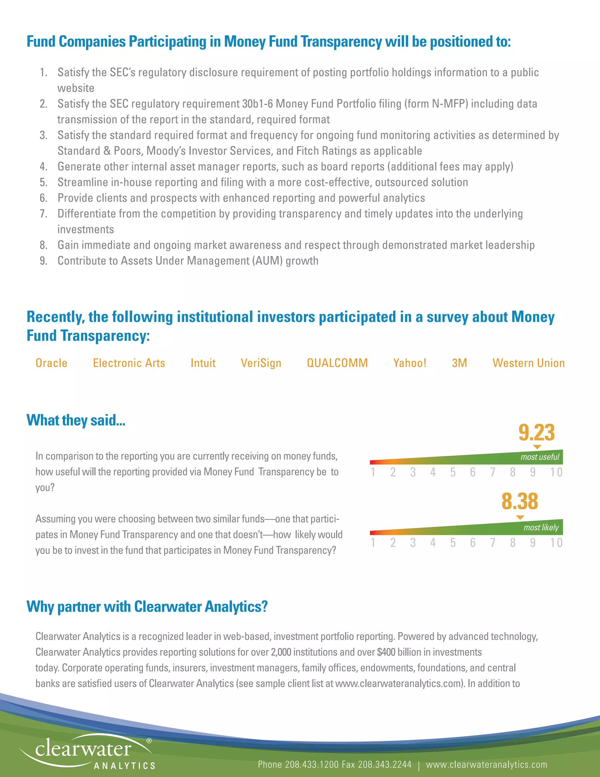 Clearwater Analytics - Money Fund Transparency | PDF
