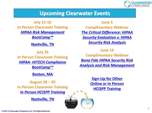 Upcoming Clearwater Compliance Events | PPTX