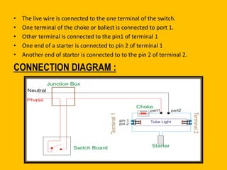 Wiring System and Working Principle of Fluorescence Tube | PPTX