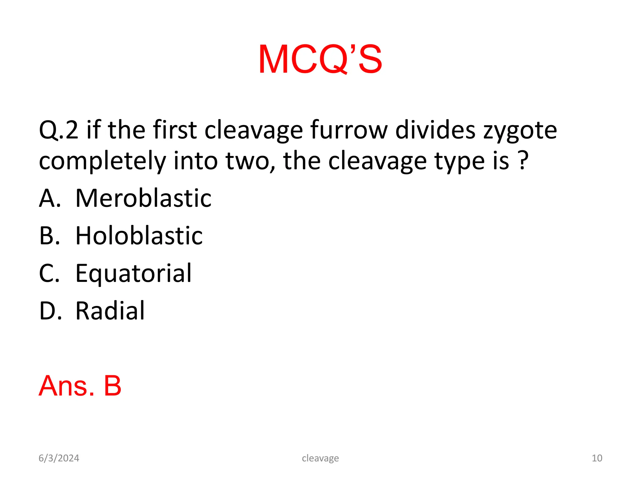 Cleavage - general embryology presentation | PPTX