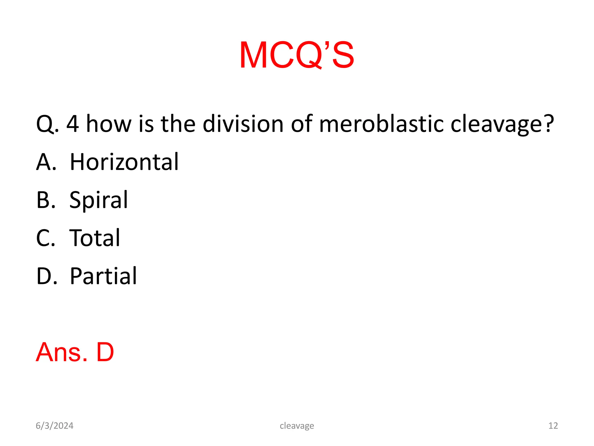 Cleavage - general embryology presentation | PPTX