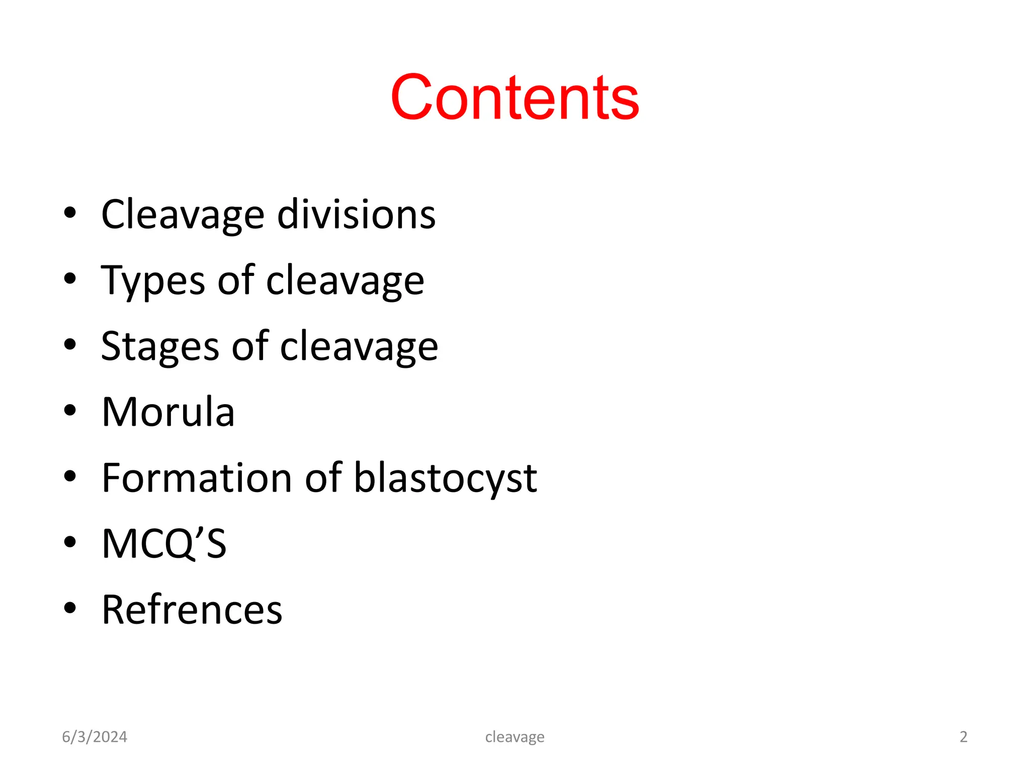 Cleavage - general embryology presentation | PPTX | Biological Sciences | Science