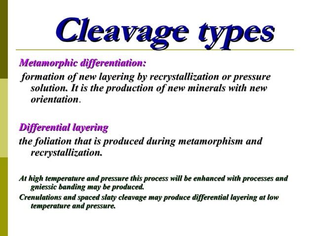Cleavage | PPT | Geology | Science