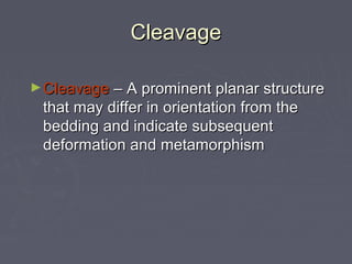 Cleavage and foliations | PPT