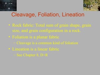 Cleavage, foliation, lineation | PPT | Geology | Science
