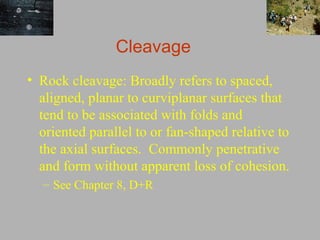 Cleavage, foliation, lineation | PPT | Geology | Science