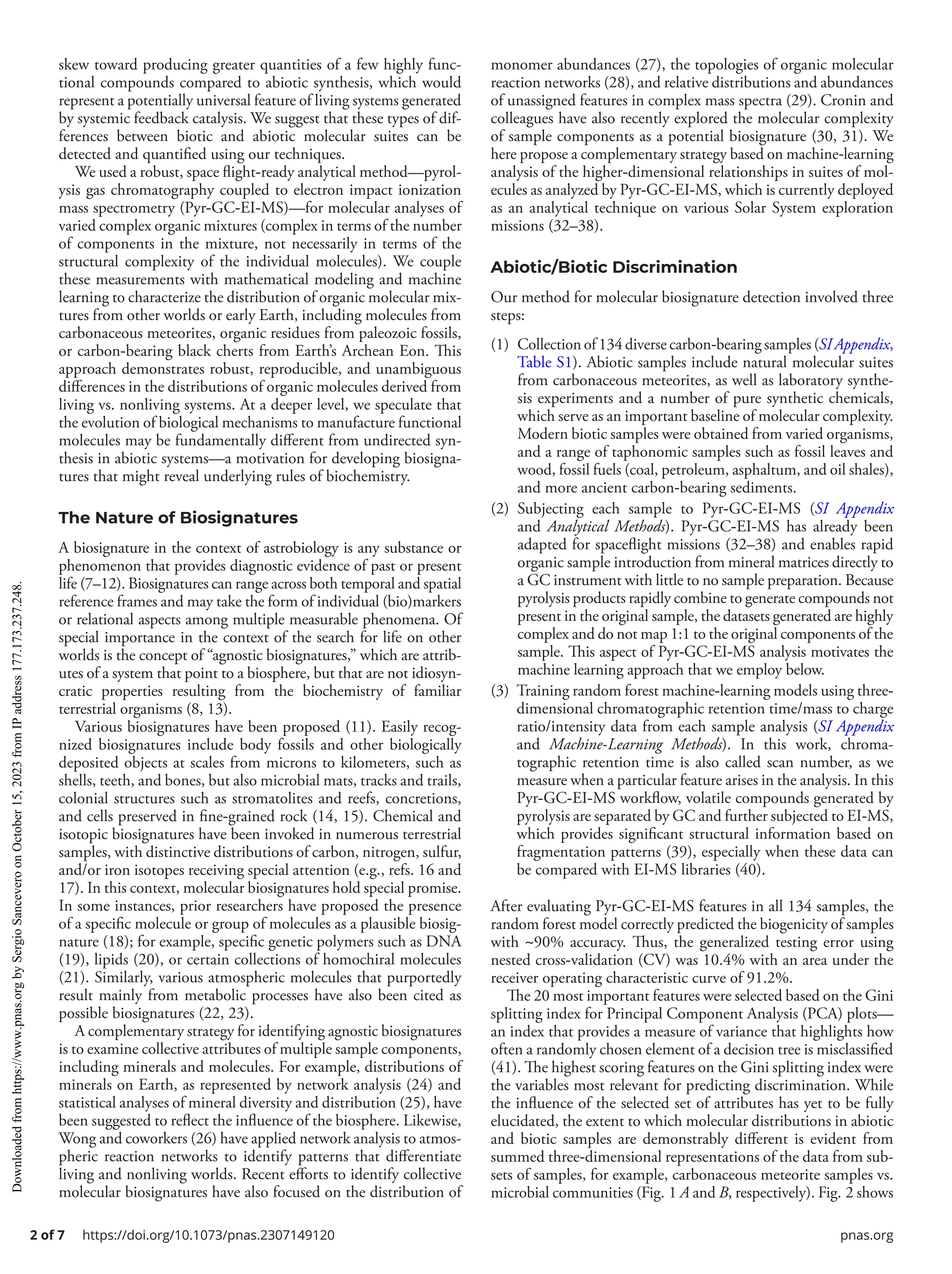 A robust, agnostic molecular biosignature based on machine learning | PDF