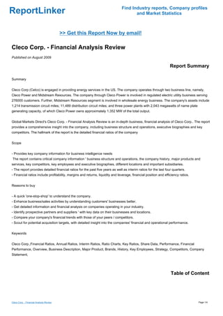 Cleco Corp. - Financial Analysis Review | PDF