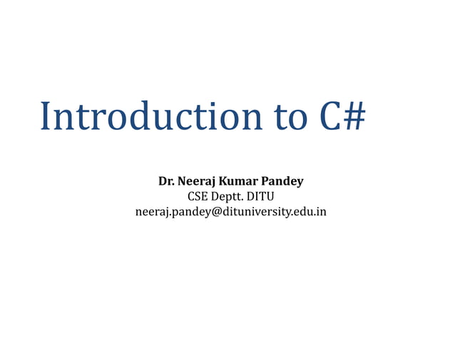 C Lecture 1 Introduction To Dot Net Framework Ppt