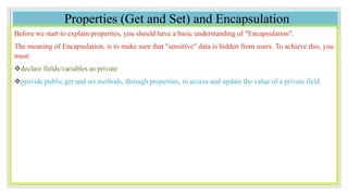 Access Modifiers in C# ,Inheritance and Encapsulation | PPT