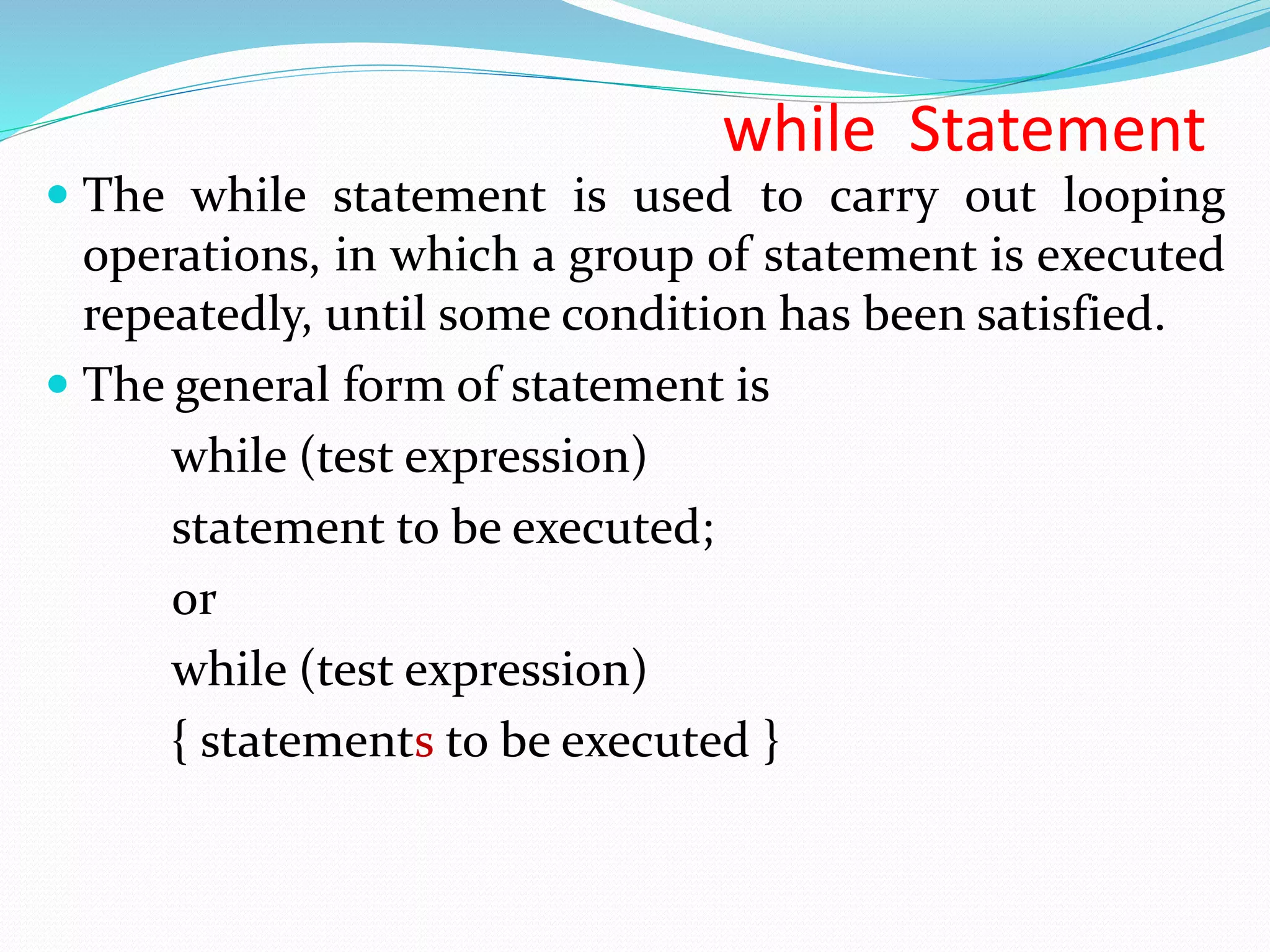C lecture 3 control statements slideshare | PPT
