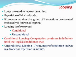 C lecture 3 control statements slideshare | PPSX