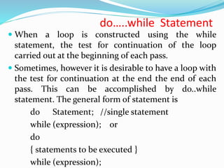 C lecture 3 control statements slideshare | PPSX