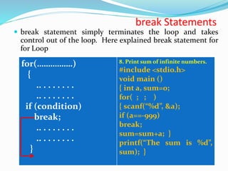 C lecture 4 nested loops and jumping statements slideshare | PPT