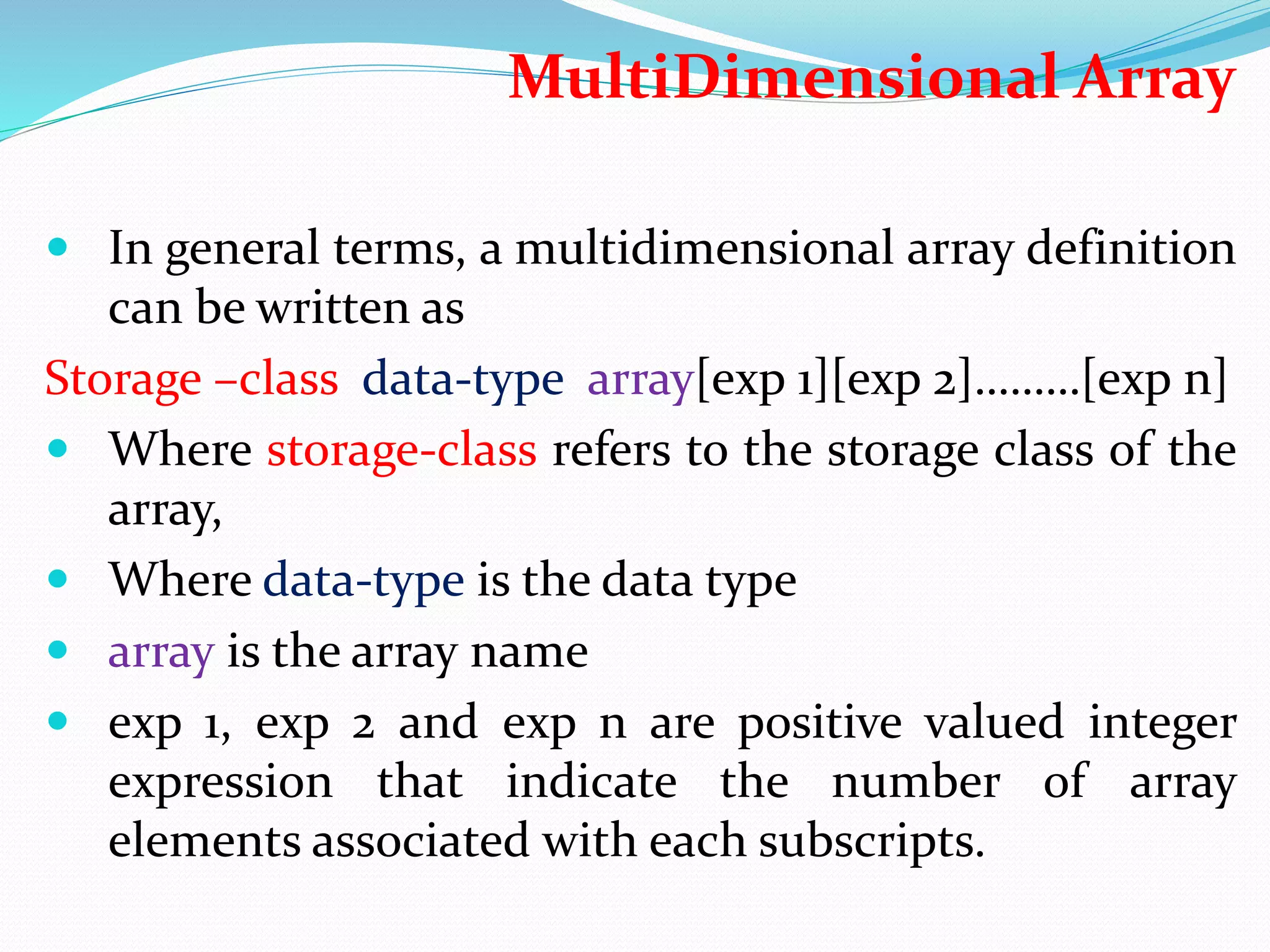 C Programming : Arrays | PPSX | Programming Languages | Computing
