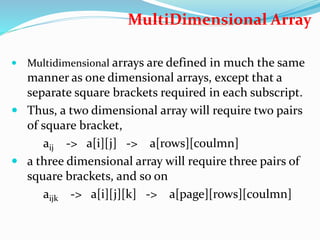 C Programming : Arrays | PPSX | Programming Languages | Computing