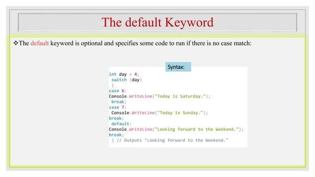 Conditions In C# C-Sharp | PPT