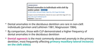 Management of Cleft Lip and Palate - Orthodontics | PPTX