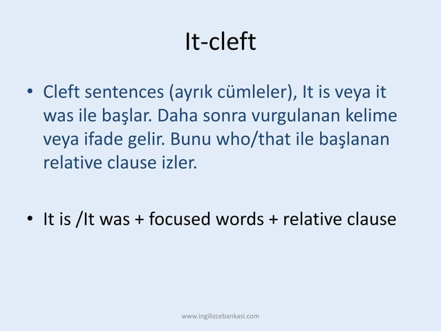 Cleft sentences | PPT | Free Download