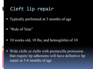 Cleft lip and Cleft palate embryology, features, and management | PPTX