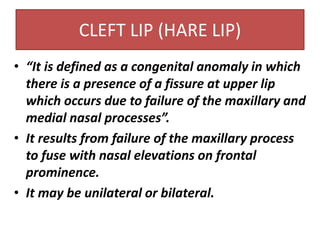 Cleft lip and cleft palate | PPTX