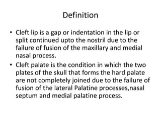 CLEFT LIP AND CLEFT PALATE.pptx in children | PPTX