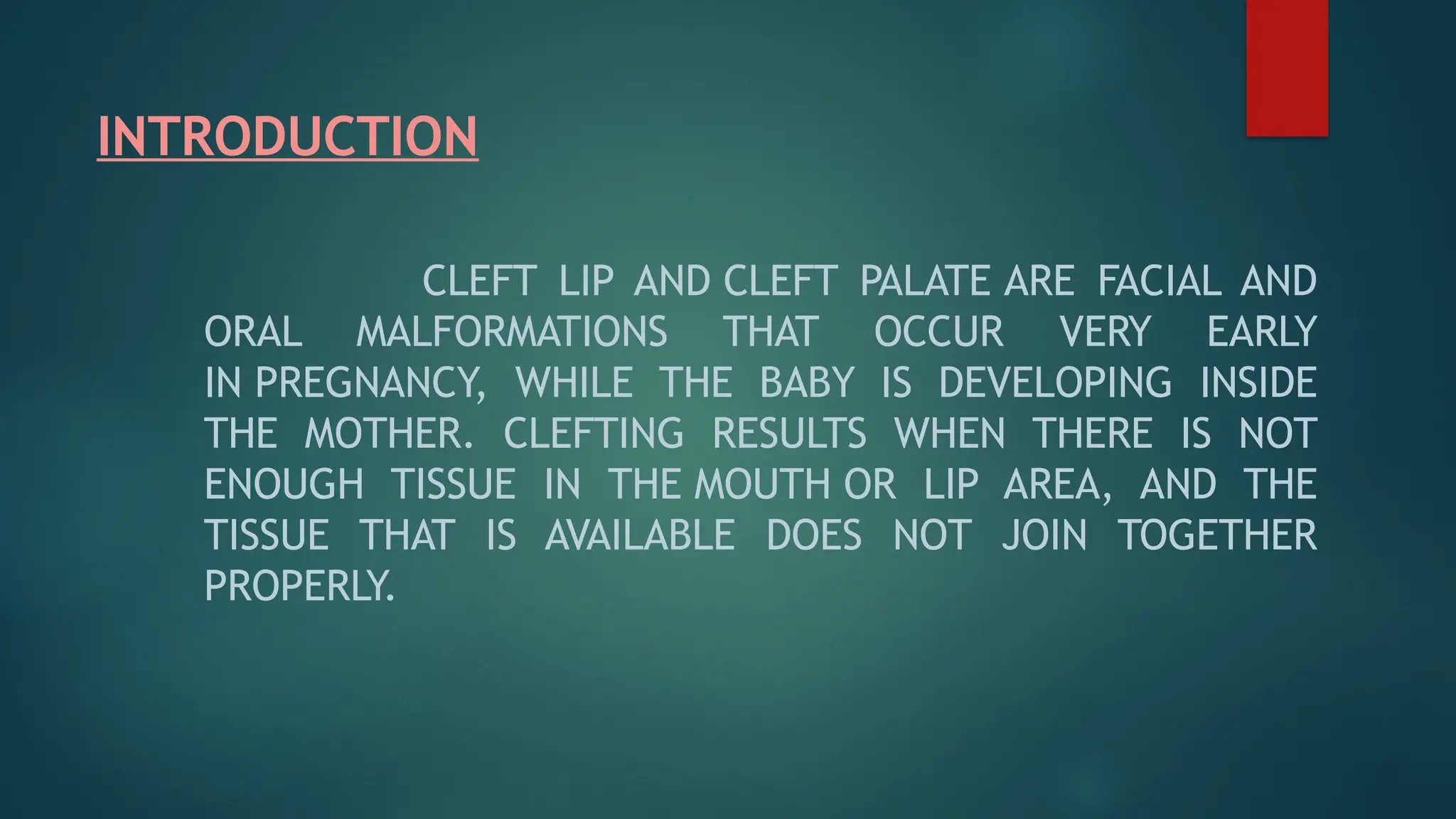 CLEFT LIP AND CLEFT PALATE. Presentation | PPTX