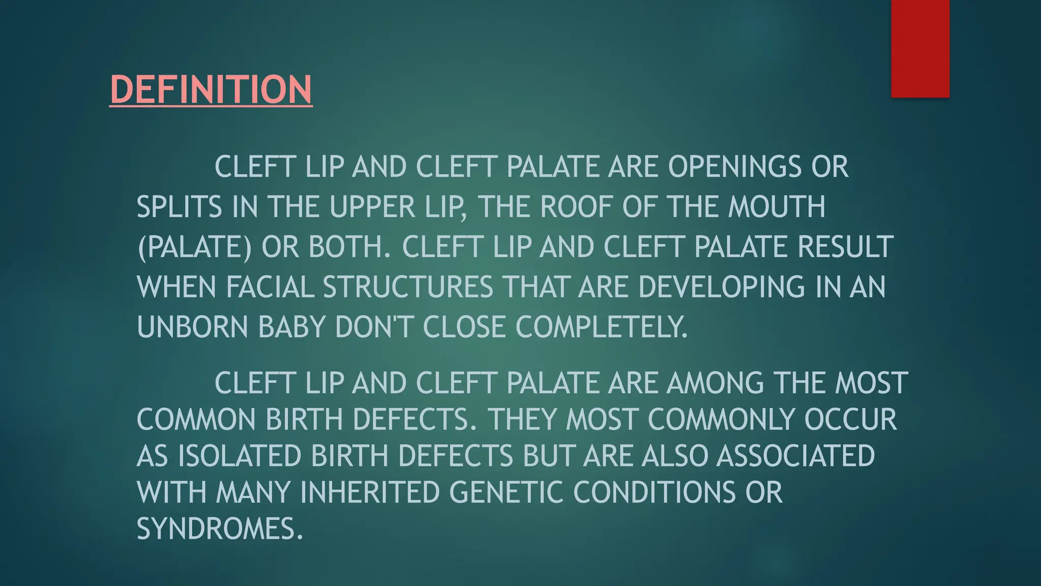 CLEFT LIP AND CLEFT PALATE. Presentation | PPTX