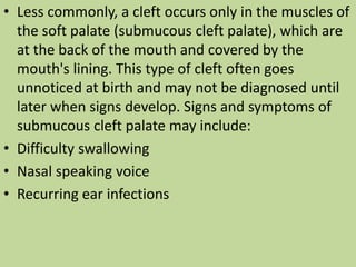 Cleft lip and palate | PPTX