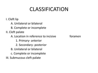Cleft lip and palate | PPTX