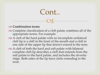 Cleft lip and palate | PPTX