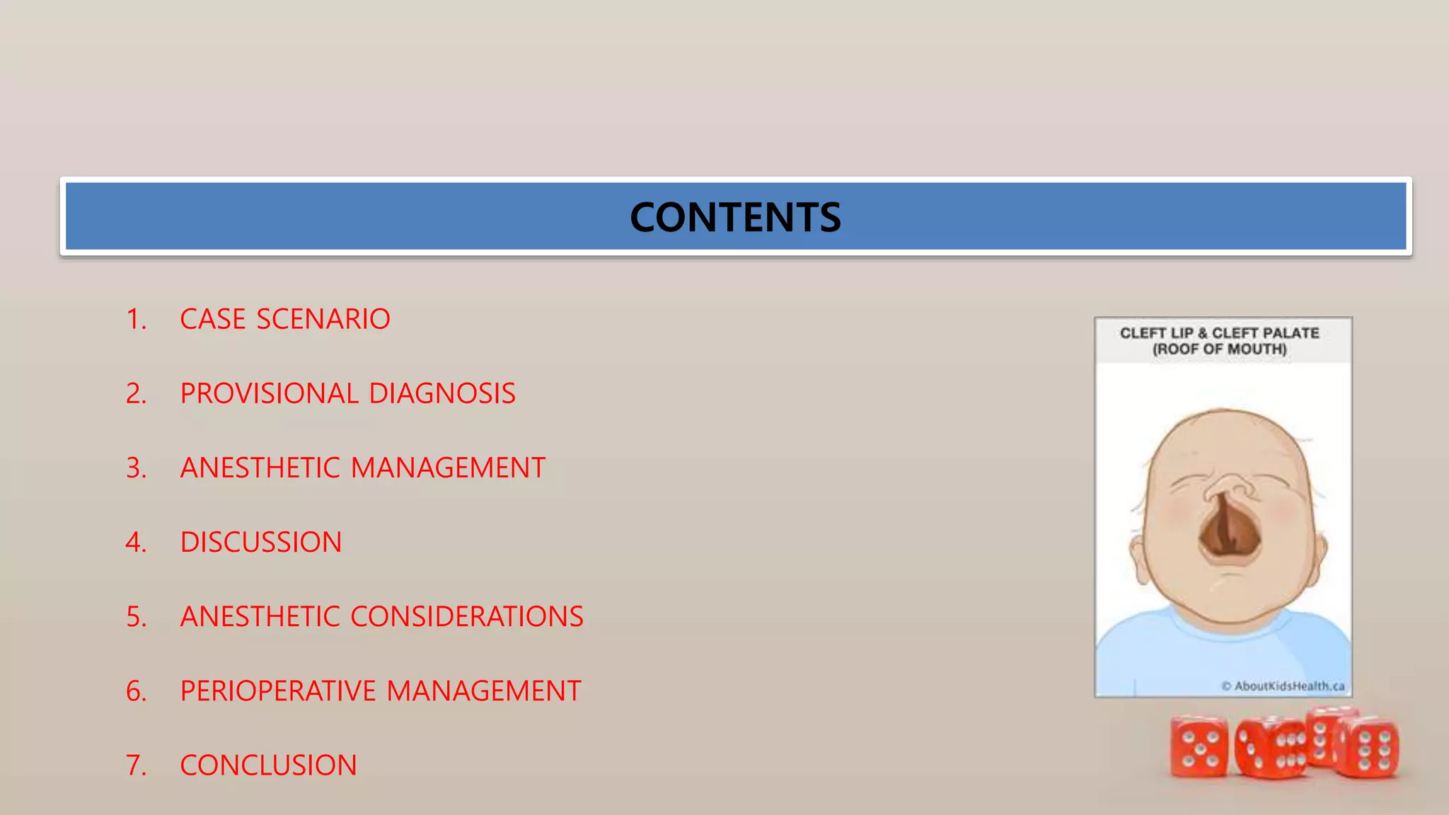 ANESTHESIA MANAGEMENT OF CLEFT LIP & PALATE | PPTX