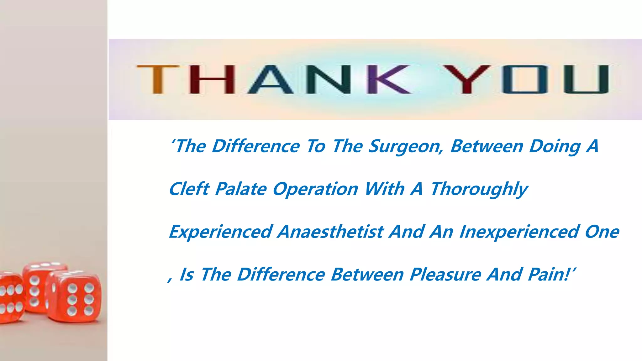 ANESTHESIA MANAGEMENT OF CLEFT LIP & PALATE | PPTX