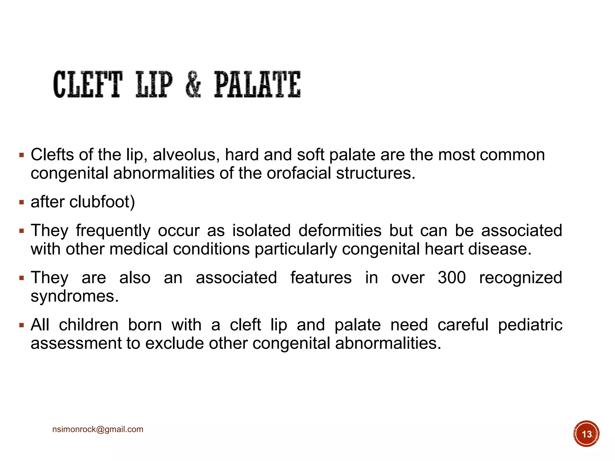 Cleft lip & palate | PPT | Ear, Nose and Throat Conditions | Diseases ...