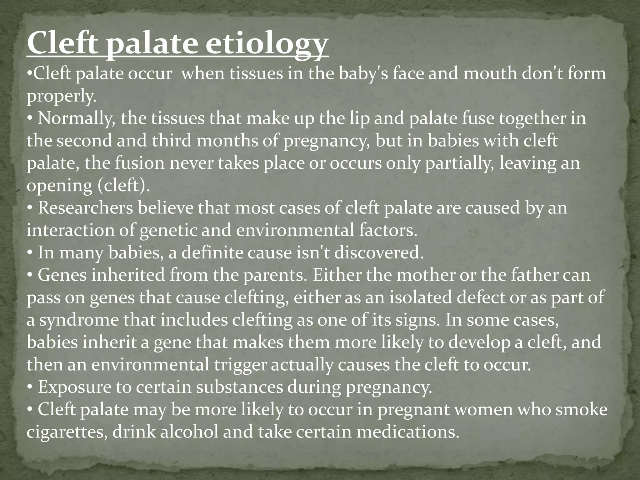 Cleft palate dental oral pathology | PPTX