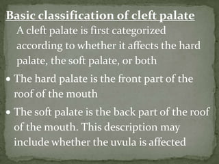Cleft palate dental oral pathology | PPTX