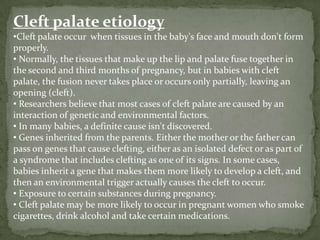 Cleft palate dental oral pathology | PPTX