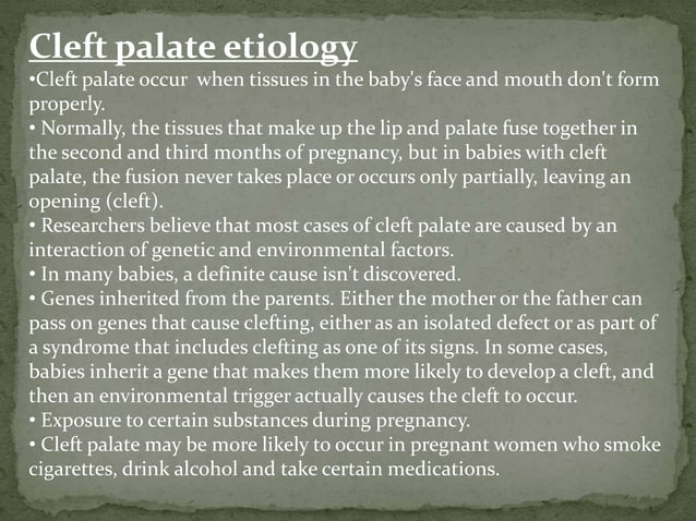 Cleft palate dental oral pathology | PPTX | Dental Health | Diseases ...