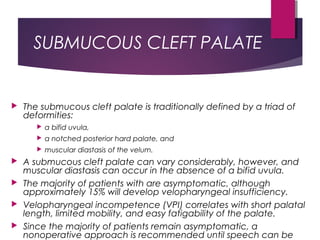 Cleft palate Lecture notes ppt | PPT