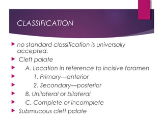 Cleft palate Lecture notes ppt | PPT