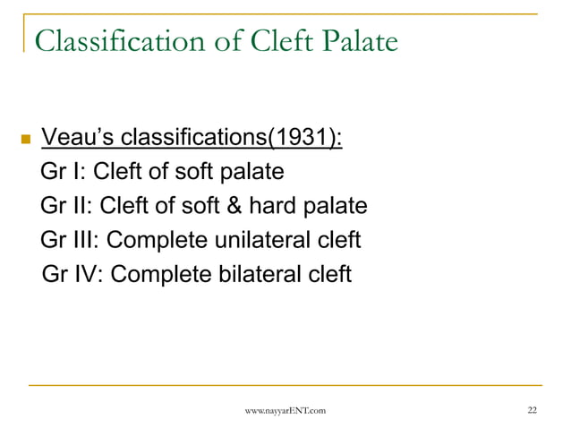 Cleft Palate Lip Bifid uvula submucosal cleft modified by Dr Nayyar.ppt ...
