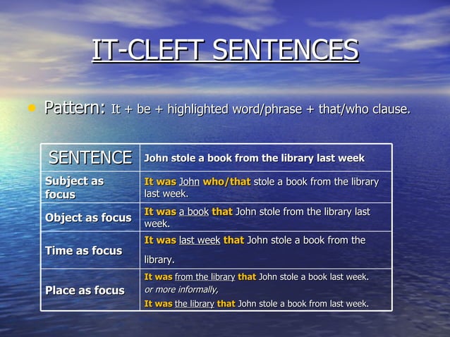 Cleft sentences | PPT