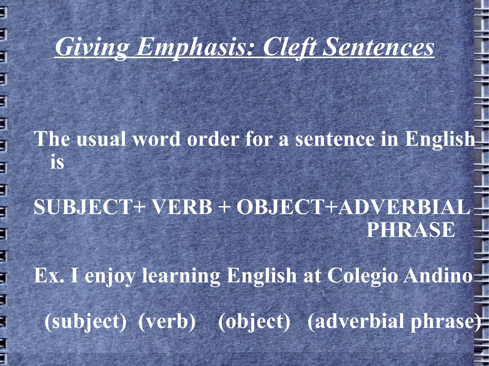 Cleft Sentences | PPT
