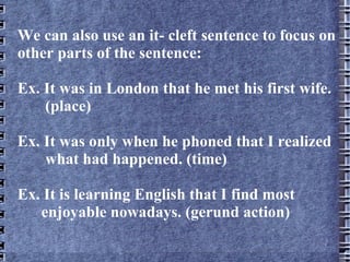 Cleft Sentences | PPT