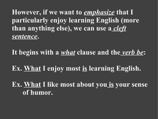 Cleft sentences | PPT