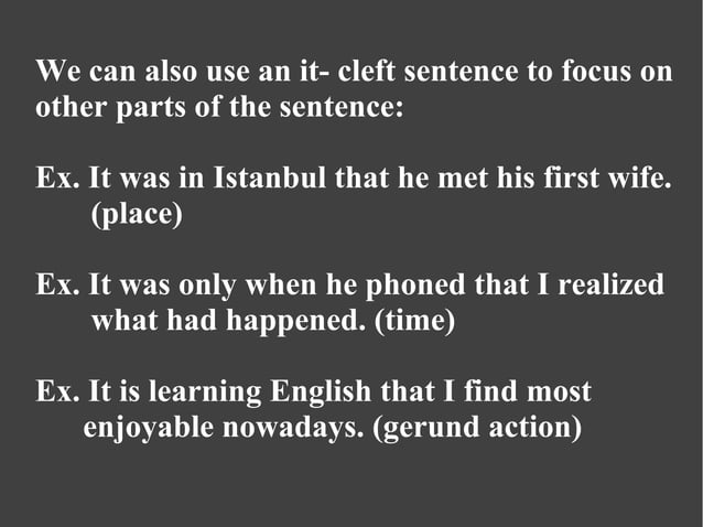 Cleft sentences | PPT