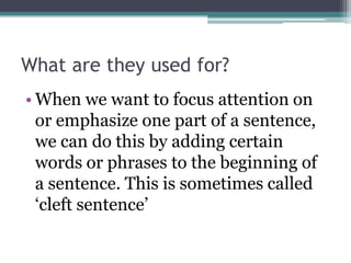Cleft sentences | PPT