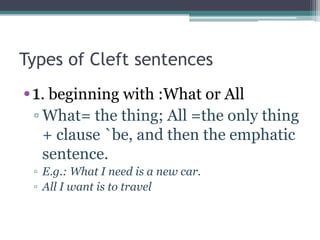 Cleft sentences | PPT