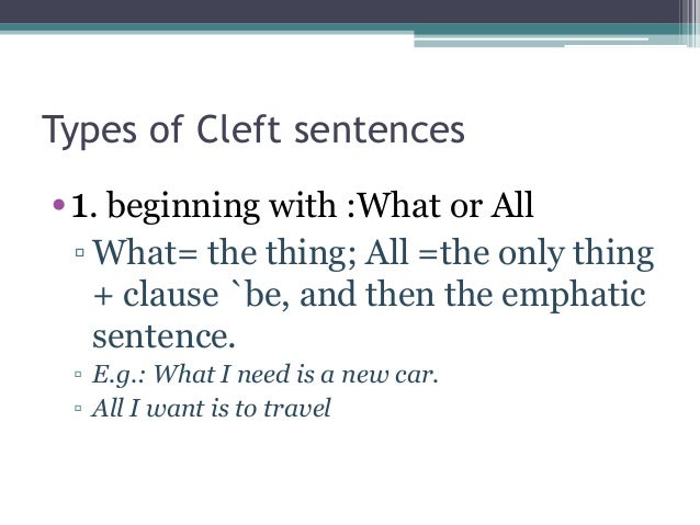 Cleft sentences